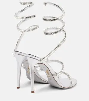 Rene Caovilla Cleo Spark Embellished Leather Sandals - Silver