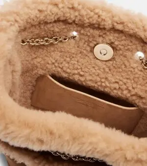 ROGER VIVIER Très Vivier Suede And Shearling Backpack - Beige