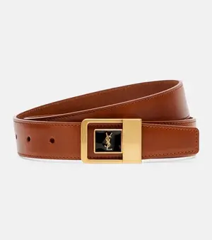 Saint Laurent La 66 Leather Belt - Brown
