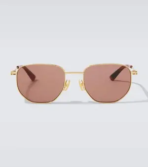 Bottega Veneta Split Round Sunglasses - Gold
