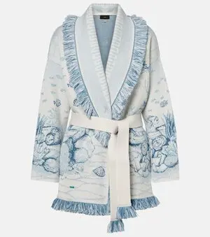 Alanui Deep In The Ocean Wool-blend Cardigan - Blue