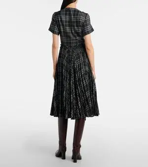 Burberry Meryl Checked Midi Dress - Grey