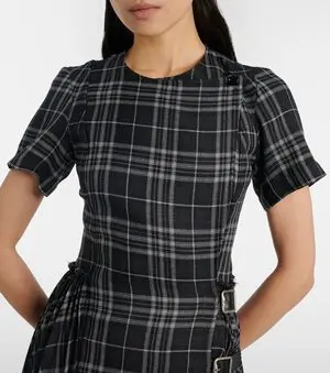 Burberry Meryl Checked Midi Dress - Grey