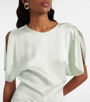 Victoria Beckham Gathered Satin Minidress