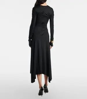 Victoria Beckham Gathered Asymmetric Midi Dress