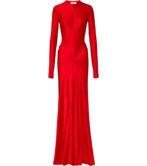 Victoria Beckham Gathe Satin Gown - Red