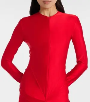 Victoria Beckham Gathe Satin Gown - Red