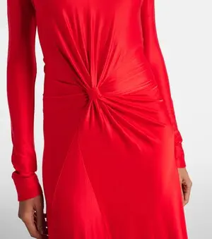 Victoria Beckham Gathered Jersey Maxi Dress