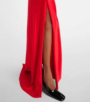 Victoria Beckham Gathered Jersey Maxi Dress