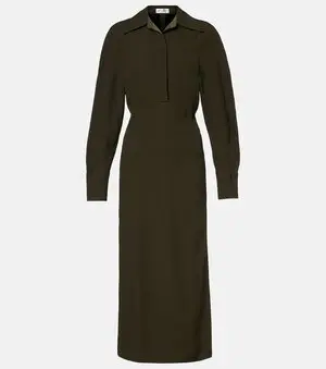 Victoria Beckham Asymmetric Midi Dress - Green