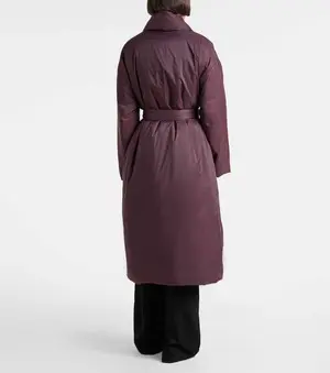 LESET Belted Taffeta Puffer Coat