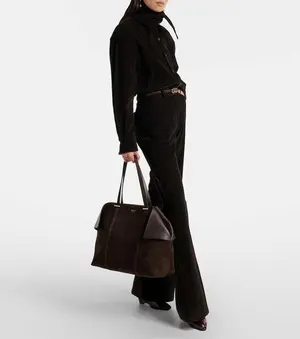 FERRAGAMO Large Suede Tote Bag - Brown