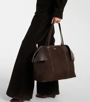 FERRAGAMO Large Suede Tote Bag - Brown