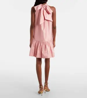 Simkhai Hope Bow-detail Taffeta Minidress - Pink