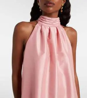 Simkhai Hope Bow-detail Taffeta Minidress - Pink