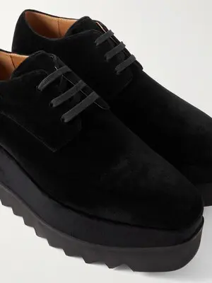 Stella McCartney Elyse Velvet Platform Brogues