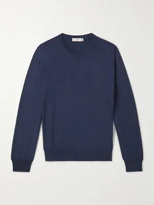 Canali Cotton Crewneck Sweater - Blue
