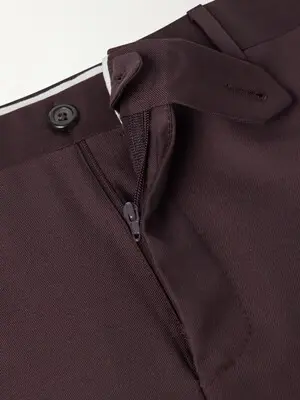 Canali Tapered Wool-twill Suit Trousers - Brown