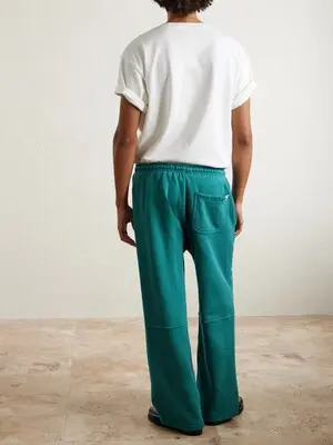 SSSTEIN Straight-leg Logo-embroidered Cotton-jersey Sweatpants - Blue