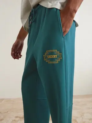 SSSTEIN Straight-leg Logo-embroidered Cotton-jersey Sweatpants - Blue
