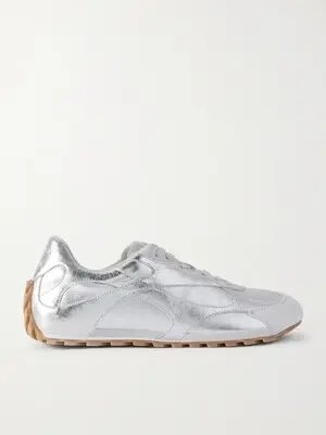 Bottega Veneta Silver Tone Sneakers For Women