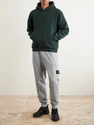 Stone Island Logo-appliquéd Organic Cotton-jersey Sweatpants