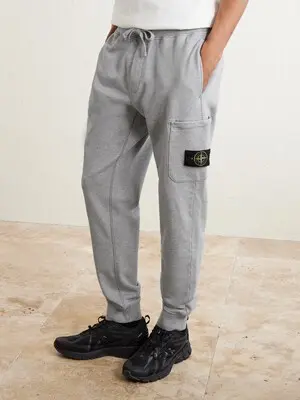 Stone Island Logo-appliquéd Organic Cotton-jersey Sweatpants