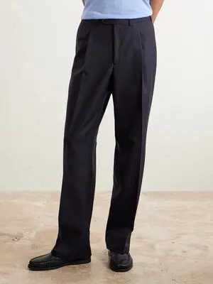 SAMAN AMEL Amo Straight-leg Cotton-blend Suit Trousers