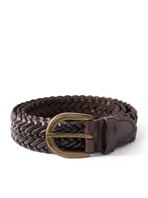 MORJAS 3cm Woven Leather Belt