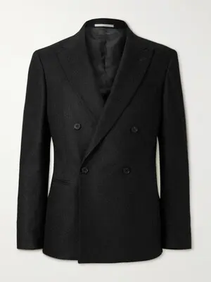 Mr P. Double-breasted Cashmere-blend Flannel Suit Jacket