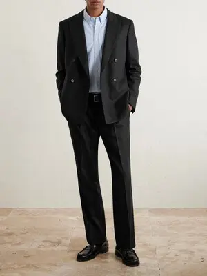 Mr P. Double-breasted Cashmere-blend Flannel Suit Jacket