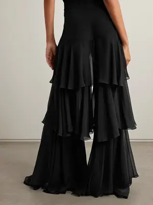 Sharon Wauchob Tiered Wide-leg Silk-chiffon Pants