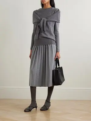 LISA YANG Othelia Convertible Cutout Cashmere Sweater - Gray