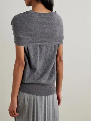 LISA YANG Othelia Convertible Cutout Cashmere Sweater - Gray