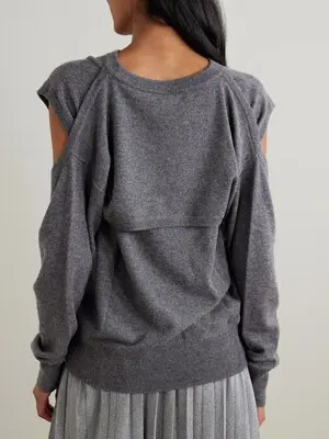 LISA YANG Othelia Convertible Cutout Cashmere Sweater - Gray