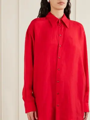 LEMAIRE Oversized Organic Silk-satin Shirt