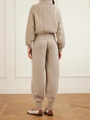 Loro Piana Eyre Cable-knit Cashmere Turtleneck Cardigan