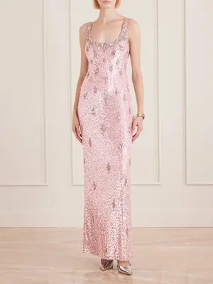 Jenny Packham Eza Embellished Mesh Gown