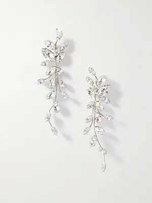 JENNIFER BEHR Vivica Silver-tone Crystal Earrings - Neutrals