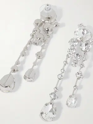 JENNIFER BEHR Jayleen Silver-plated Crystal Drop Earrings