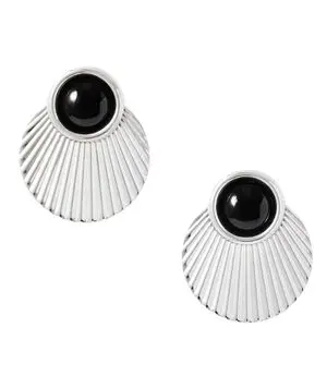 JENNIFER BEHR Argent Onyx Earrings - Silver