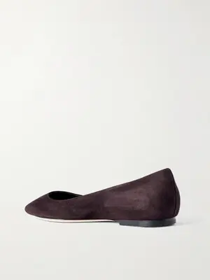 JIMMY CHOO Romy Suede Point-toe Flats - Brown