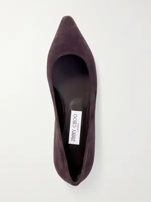 JIMMY CHOO Romy Suede Point-toe Flats - Brown