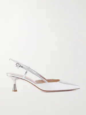GIANVITO ROSSI Ascent 55 Mirrored Leather Slingback Pumps