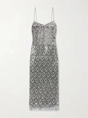 Christopher Esber Sequined Lace Midi Dress