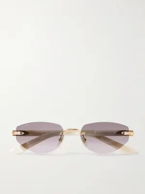 CARTIER Signature C Décor Rimless Cat-eye Sunglasses - Gold