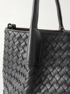 Bottega Veneta Pinacoteca Small Intrecciato Leather Tote - Black