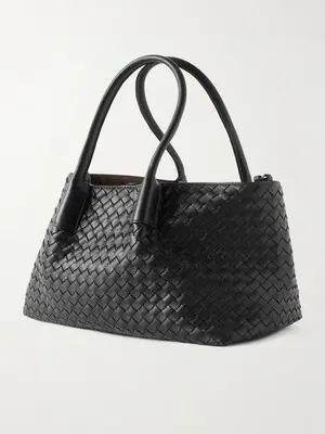 Bottega Veneta Pinacoteca Small Intrecciato Leather Tote - Black