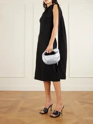 Bottega Veneta Jodie Mini Intrecciato Distressed Metallic Leather Tote - Silver