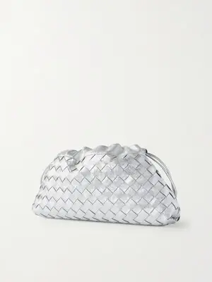 Bottega Veneta Intrecciato Metallic Leather Pouch